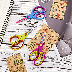 3pcs Blunt End Tip Scissors, Small Safety Children Scissors Colourful Craft Art Child Scissors Mini Toddler Scissors Kid Friendly Student Paper Edge Scissors Home School DIY Cutting Paper Supplies