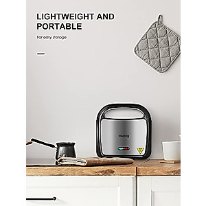 Sandwich Maker, Reemix Panini Press Sandwich Maker with Nonstick Surface Breakfast Sandwich Maker Easy to Clean and Storage, Indicator Light, Perfect for Breakfast Grilled Cheese Egg Bacon and Steak