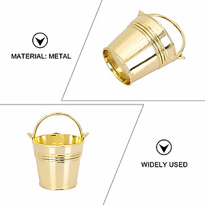 Cabilock Miniature Metal Buckets 10Pcs Mini Metal Buckets Portable Party Snack Bucket Gift Packing Box Wedding Candy Storage Buckets Small Pails with Handles Flower Bucket