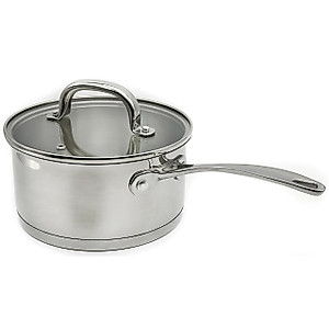 MAGGOPAN Stainless Steel Saucepans Impact Bonded Right Angles SS Saucepan 3.3QT 20cm