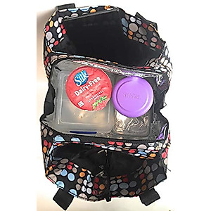 Nicole Miller Insulated Lunch Bag Tote –Open Cooler Ice Bag Lunch Box for Food with Drink Bottle Holder for Women, Men, Picnic, Boating, Beach, Fishing & Work(Bangles Red)