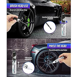 ESEWALAS Two-In-One Car Rim Paint Pen,Car Wheel Scratch Remover Anti-rust Wheel Hub Paint Scratch Repair,Car Wheel Scratch Fix Rim Touch Up Paint,Car Rim Paint Fill Pen for Car Wheel Repair (Black)