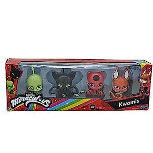 Miraculous Bandai Ladybug and Cat Noir Kwami Surprise 4 Pack | 4 Kwami Figurines Inside | Mystery Kwami Toys Collect Them All Kwami Figures with Jewels for Play and Display