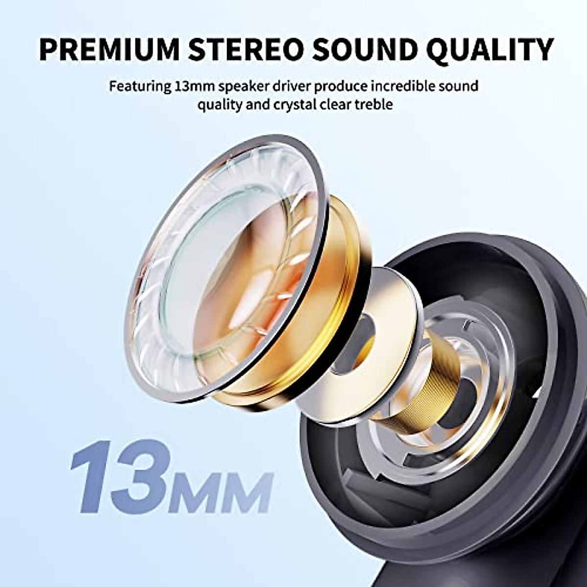 CXK Wireless Earbuds Bluetooth Earbuds with 43Hrs Battery Life Ear Buds Built-in Mic with Bluetooth 5.3 Premium Sound Light Weight IPX6 Waterproof Wireless Headphones for Sports and Working