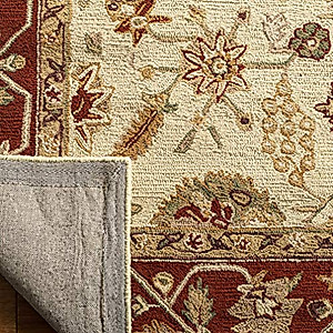 SAFAVIEH Chelsea Collection Accent Rug - 2'6" x 4', Ivory & Rust, Hand-Hooked French Country Wool, Ideal for High Traffic Areas in Entryway, Living Room, Bedroom (HK719A)