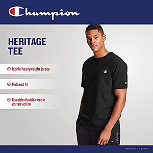 Champion, Heritage, Short-Sleeve Cotton Tee, Heavyweight Men's T-Shirt, Sandrock Left Chest C, 3X-Large