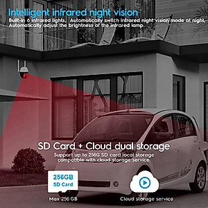 Funxwe WiFi 1080P HD Wireless PTZ Security IP Camera Two Way Audio Color Night Vision Spotlight AI Motion Detection Auto Tracking Surveillance for Baby Pet Dog Monitor