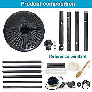 Hestiasko 57" Metal Outdoor Towel Rack for Pool with 3 Adjustable Bars, Hot Tub Accessories for Adults, Upscale Pool Towel Rack - Gray