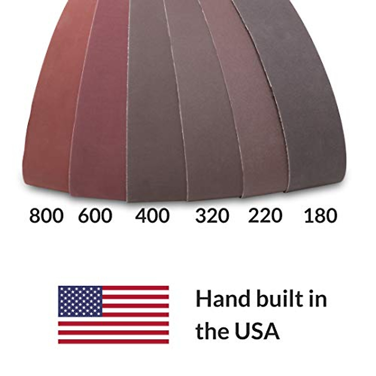 Red Label Abrasives 2 Inch X 42 Inch Knife Makers Fine Grit Sanding Belts, 6 Pack Assortment