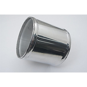 Autobahn88 Aluminum Alloy Hose Joiner Pipe, OD= 2.36" (60mm), L 3" (76mm), Glossy Polished, Includes 2 G-Clamps
