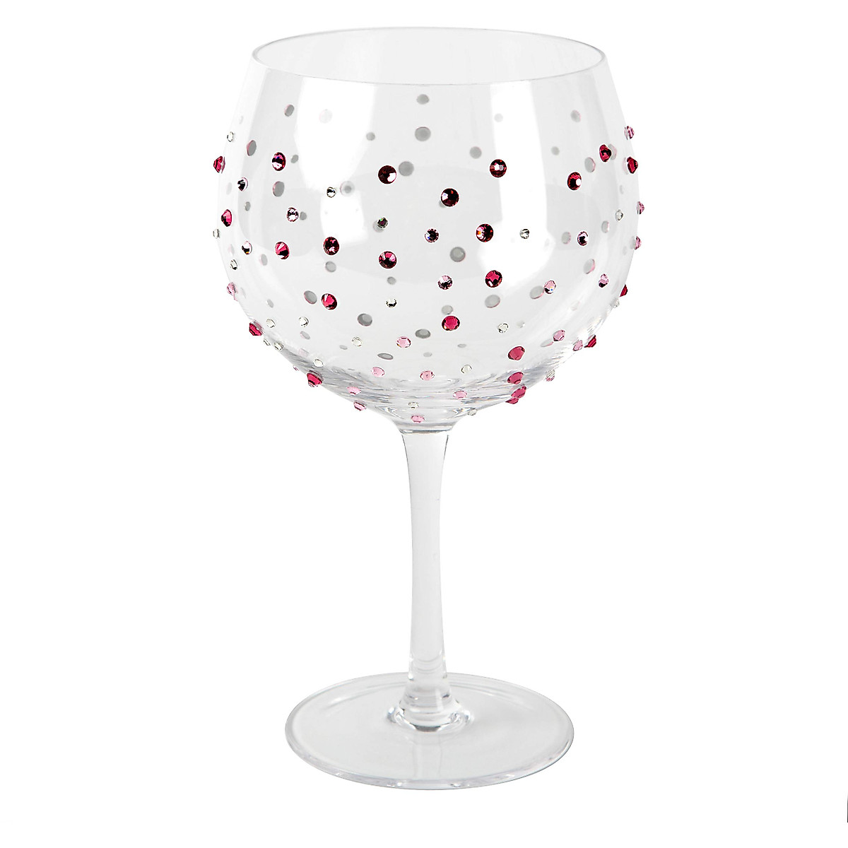 Pavilion Gift Company Pink Gem Stones-Birthday 24 Oz Stemmed Wine Glass