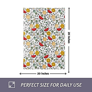 Folkulture Kitchen Towels with Hanging Loop, Set of 4, 100% Recycled Cotton Spring Dish Towels for Drying Dishes, 28"x20" Tea Towels or Decorative Kitchen Hand Towels for Farmhouse Décor (Fruity)