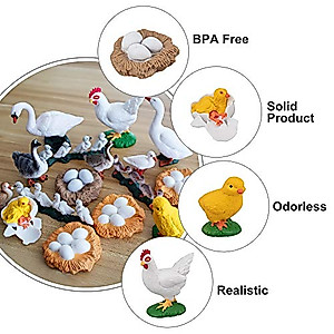 Toymany 16PCS Life Cycle of Goose White Swan Chicken Duck Farm Animals Figures, Plastic Safariology Growth Cycle Eggs Figurines Toy Kit School Project Cake Topper for Kids Toddlers