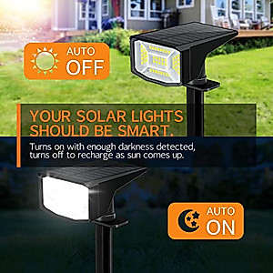 Otdair Solar Spot Lights Outdoor, IP65 50 LED Solar Spotlights Outdoor Waterproof, Solar Landscape Lights, 3 Modes Solar Outdoor Lights for Yard Driveway Porch Walkway, 6 Pack