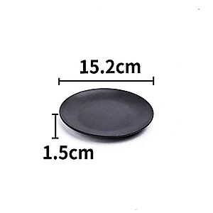 MBB Set of 3 Black 6 Inch Melamine Ware Dinner Plates Appetizer Dishes Dinnerware