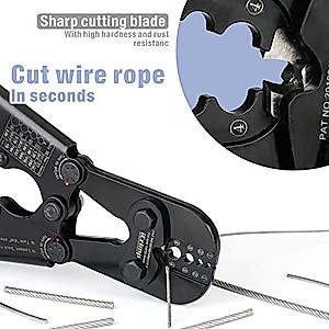iCrimp Wire Rope Crimping Tool/Cutter for Aluminum Oval Sleeves,Stop Sleeves,Crimp Ferrules,Crimping Loop sleeve From 3/64-inch to 1/8-inch