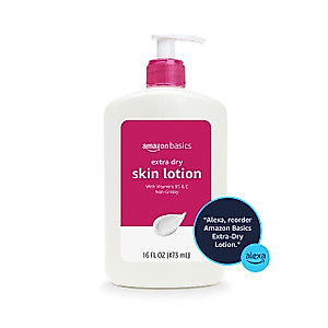 Amazon Brand - Solimo Extra-Dry Skin Lotion with Vitamins B5 & E, 16 fl oz
