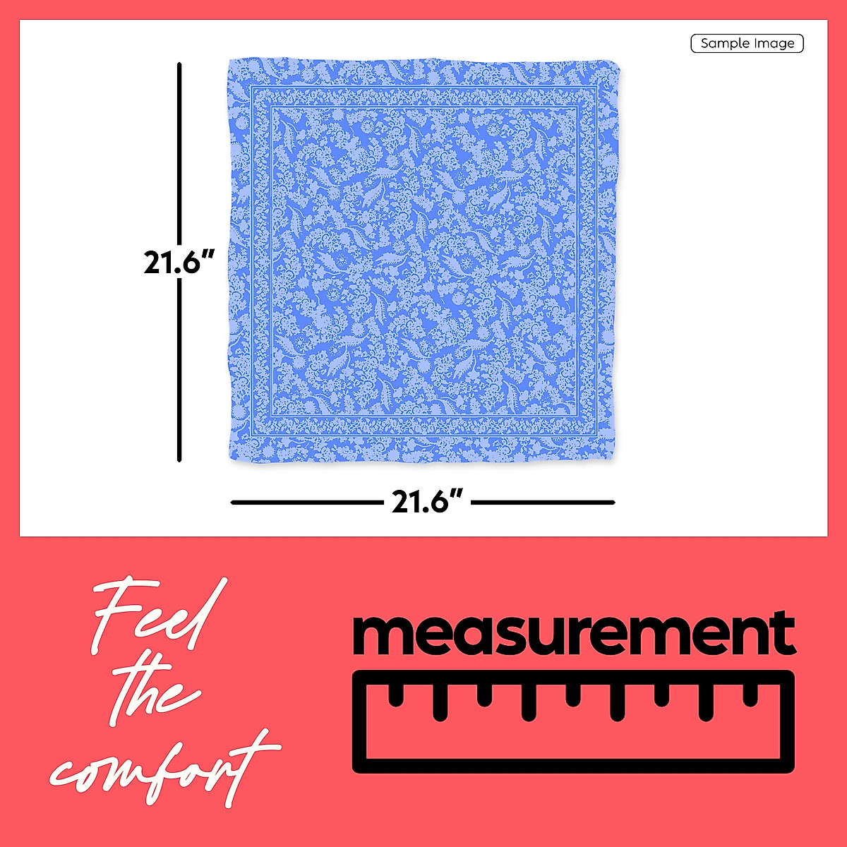 dscarf Womens Neck Scarf 21"x21" Small Square | Headband Scarf Ethnic Bandana Head Scarf Flowering Breathable Lightweight (Flowering Design 2)