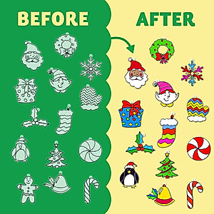 JOYIN Christmas 18 PCS Window Sun Catchers DIY Paint Art and Craft Kit, Make Your Own Window Clings for Christmas Holiday Decorations,Kids Art Project