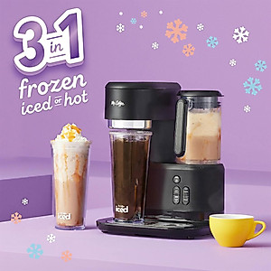 Mr. Coffee 3 in 1 Single Serve Coffee Maker, Hot or Iced Espresso and Frappe Machine, Blender, and Reusable Filter for Frozen Drinks or Lattes, Gray