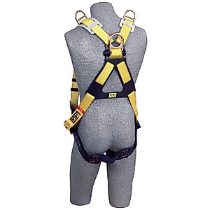 3M DBI-SALA Delta 1101254 Vest Style Harness, With Shoulder D-Rings, Tongue Buckle Legs, 420 LB Capacity, Universal, Yellow/Navy