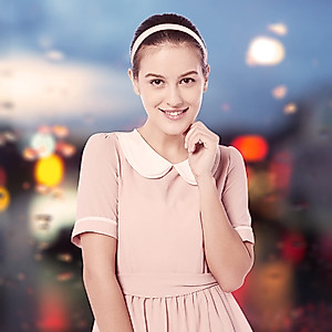 VOKOY 24 Pcs White Plastic Headbands, 1" Wide No Teeth Plain Headbands DIY Hair Bands Headbands for Girls Women