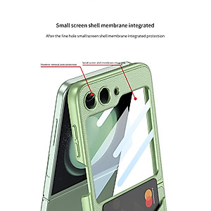 TECHY for Galaxy Z Flip 5 Case with Ring & Card Holder, Pocket Storage, Slim Leather Case, Key Ring Wallet Cover Built-in Screen Protector for Galaxy Z Flip 5 Case, Black