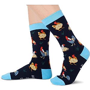 Zmart Chicken Socks Women Rooster Socks With Sayings Farm Animal Socks, Funny Chicken Mom Rooster Lover Gifts Men