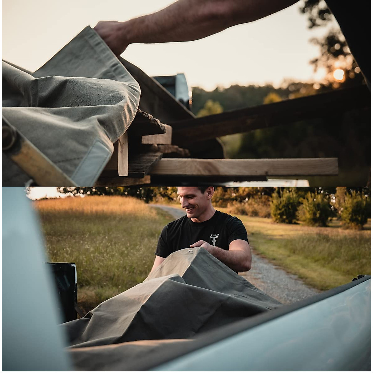 WHITEDUCK Canvas Tarp Heavy Duty Waterproof 18 oz. Mold & UV Resistant, Rustproof Grommets, Industrial & Commercial Cloth Tarp (Cut Size: 7'x9', Finished Size: 6'6" x 8'6", Olive)…