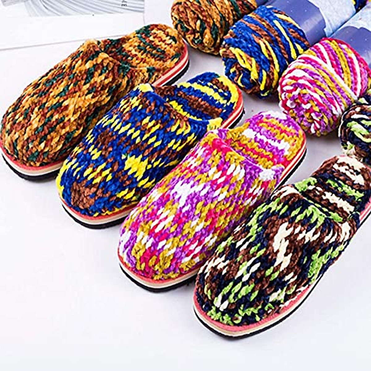 TEXXY 500g Bulky Vegan Soft Yarn Baby Chenille Velvet Yarn Knitting Crochet Yarn Crochet Chenille Yarn DIY Velvet Chenille Yarn (Color : Orange Green)