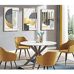 MOUDAMION Black Gold Canvas Wall Art, 3Pcs Large Abstract Canvas Wall Art Gold Frame Wall Quotes Painting Luxury Nordic Art Poster for Living Room Office 24x36inch