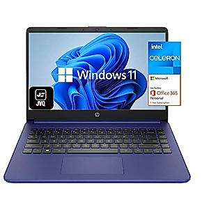 2022 Newest HP Stream 14" HD Laptop, Intel Celeron N4020(up to 2.8GHz), 8GB RAM, 128GB Space(64GB eMMC+64GB Card), 1-Year Office 365, WiFi, HDMI, USB-C, Webcam, Bluetooth, Windows 11S, Blue+JVQ MP