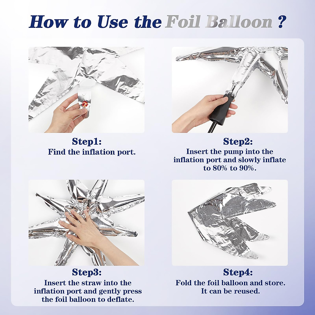 Blue and Silver Balloon Garland Arch Kit, Blue and White Balloons with confetti balloons for Graduation Baby Shower Prom Wedding Birthday Party Decorations