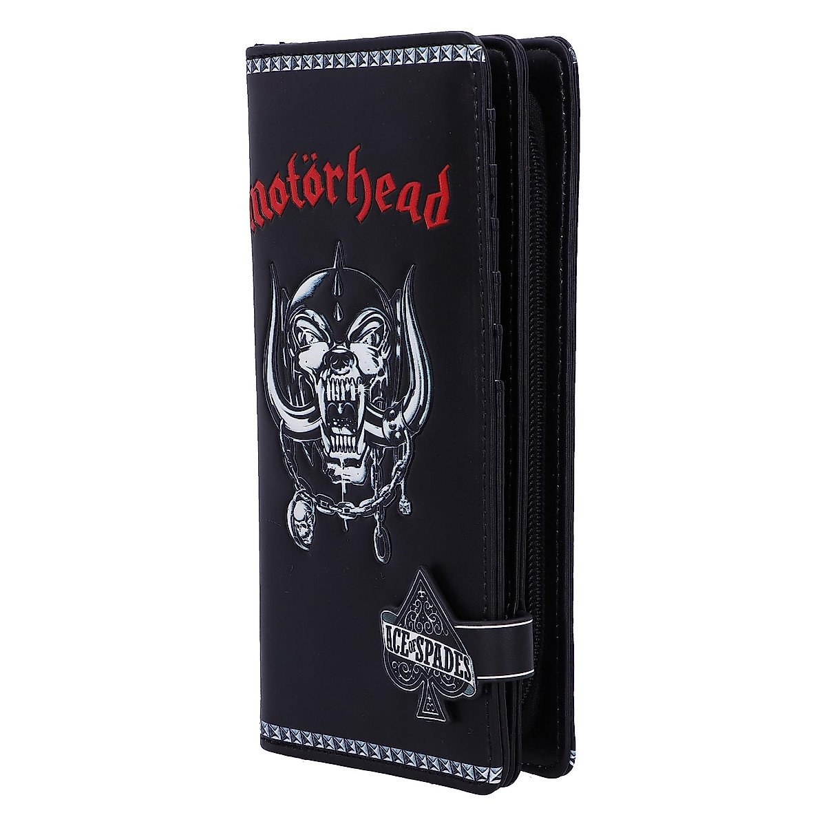 Nemesis Now Officially Licensed Motorhead Ace of Spades Warpig Snaggletooth Embossed Purse, Black, 18.5cm