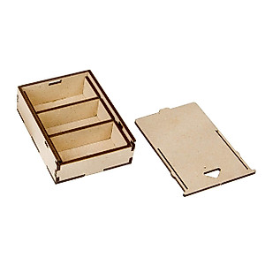 The Broken Token Card Size Bit Box for CCG Expansion - Wood Organizer with Two Dividers for Cards, Tokens, Markers