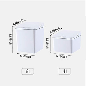 WENLII 4L/6L Touch-Free Trash Cans USB Rechargeable Smart Trash Bin Motion Sensor Automatic Garbage Can Waste Bins (Color : D, Size : 6L)