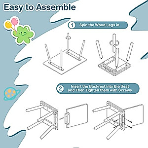 Costzon Kids Table and Chair Set, 5-Piece Toddler Table & 4 Chairs w/Toy Bricks for Arts, Crafts, Snack Time & Homework, Classroom Playroom Daycare Furniture for Boys & Girls Age 3-7 (Grey, Blue)