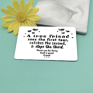 Thanksgiving Gift Friendship Gift Engraved Wallet Insert Card Best Friend Card for Coworker Thank You Gifts for Brother Sister Metal Wallet Insert Card for Her Him Graduation Gift Birthday Gift