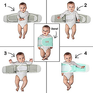 CoRui Over 2 Months Baby Simple Swaddle Newborn Belly Protector with Sleep Bag,Adjustable Arms Safe Sleeping Swaddle Wrap,Four Seasons