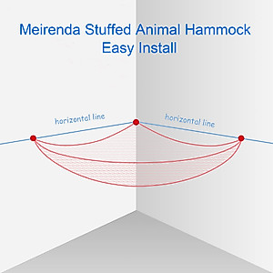 Net for Stuffed Animals, Meirenda Stuffed Animal Hammock or Net Jumbo Stuffed Toy Net Storage Organizer Kids Sling Corner Wall Mesh Toy Hammock for Stuffed Animals with Balls(Black, 70 inch)