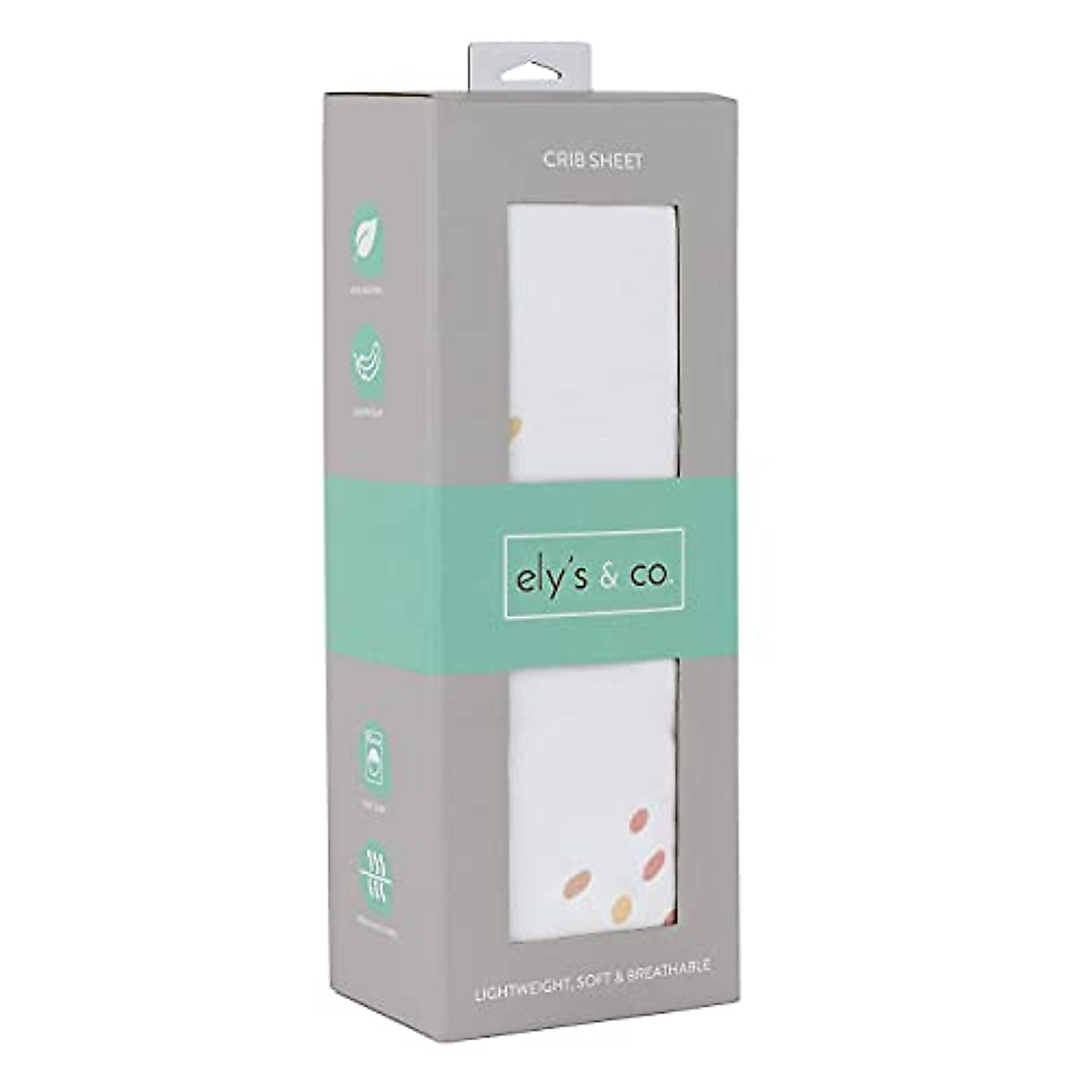 Ely’s & Co. Crib Sheet 1-Pack Combed Jersey Cotton for Baby Girl — (Pink Raindrops)