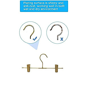 Koobay 11.8" Gold Pants Trousers Bottom Hangers, 20PACK, Clips Trouser Hangers Closet Wardrobe Organization Exhibition Display