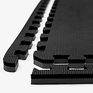 IncStores 7/8" Thick Reversible Eva Foam Exercise Mat - 3'x3' Interlocking at Home Workout Equipment Tiles for Yoga, MMA, Wrestling, BJJ & Jiu Jitsu | Black/Gray, 6 Tiles (24 Sq/Ft)