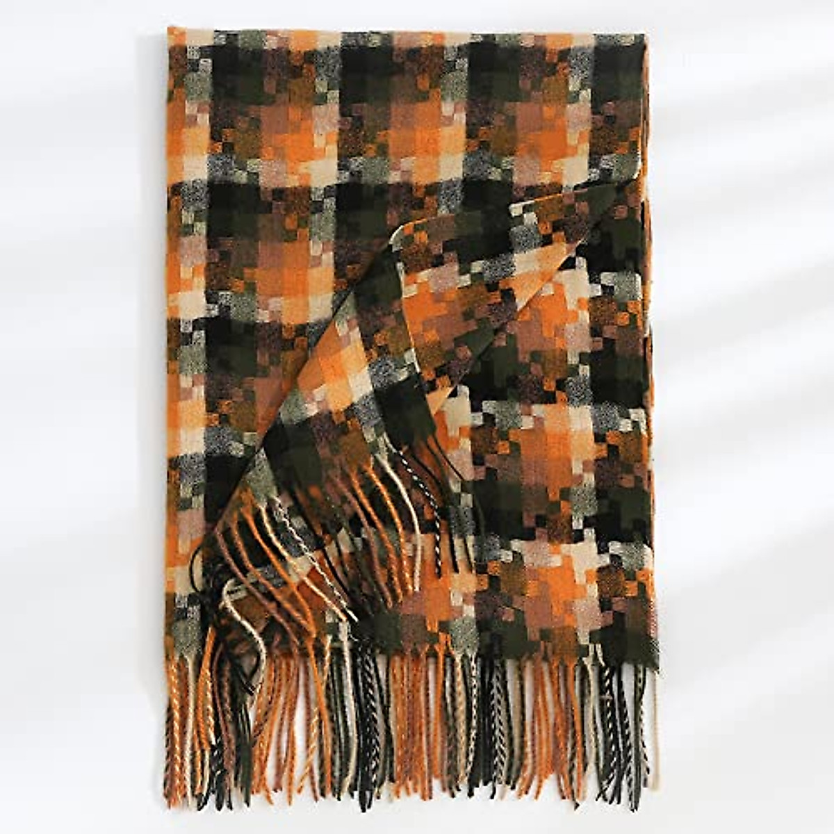 Qyx Winter Cashmere Solid Color Scarf-Fashion Women's Large Warm Shawls and Wraps-Adult Long Classic Scarf Gift for Lover