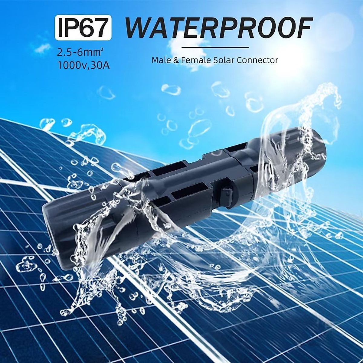 ARHAIKA Solar Connector for Solar Panel Wire,20 Pairs of Solar Connectors with 2PCS Solar Spanner Wrenches