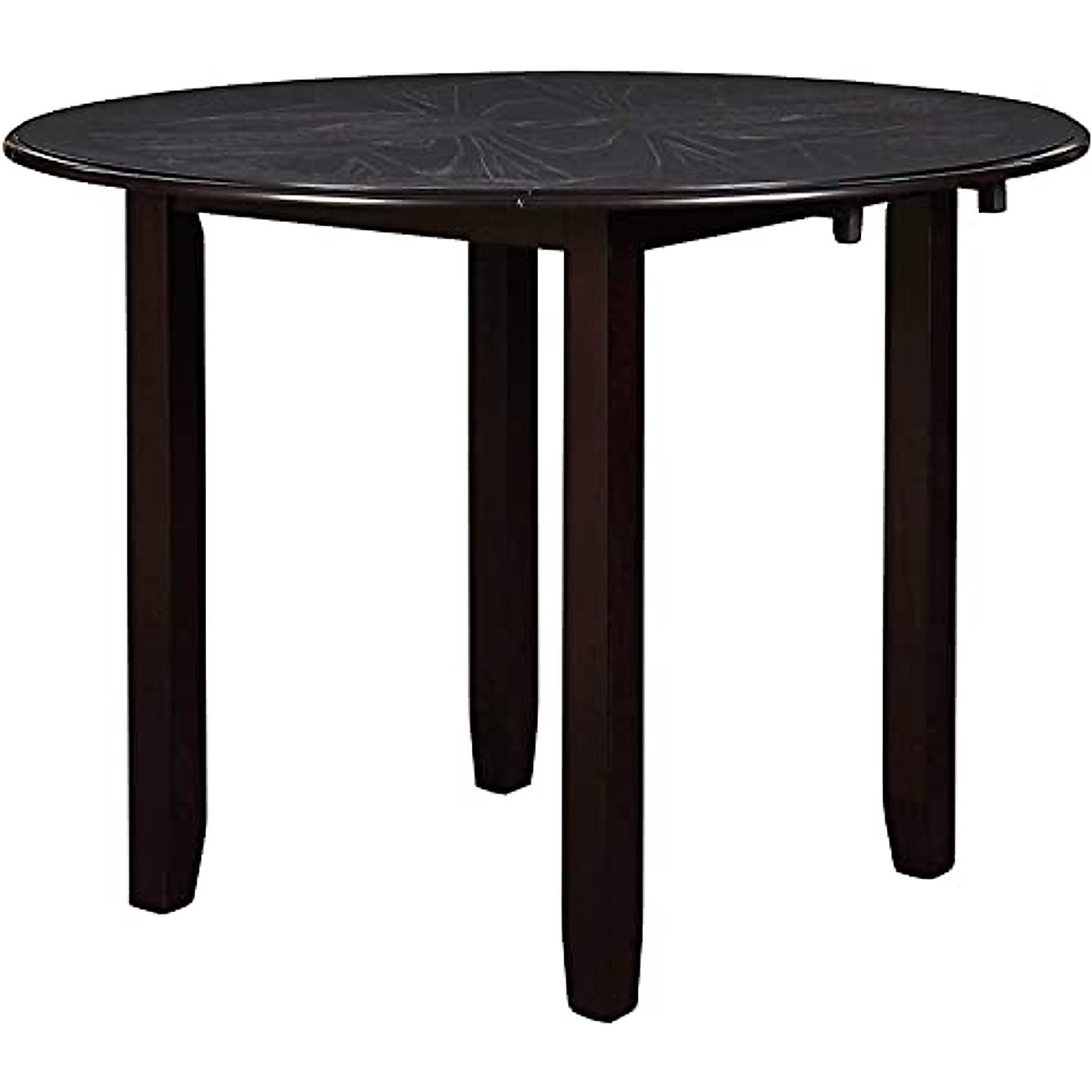 New Classic Furniture Gia Drop Leaf Dining Table with Two Chairs, 42", Ebony,EC-SOVKYDYFFO