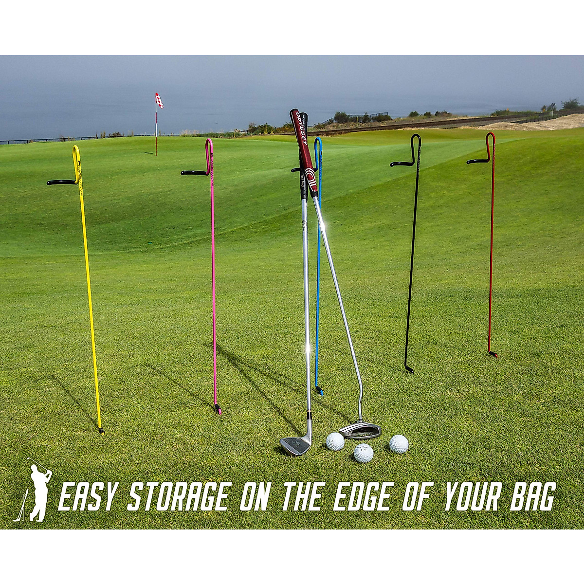 Stepkick Caddy by Bronwcyk - The World's Premier Golf Club Stand. Watch Video. (Black)