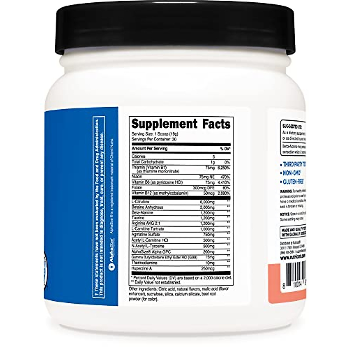 Nutricost Stim-Free Pre-Workout, 30 Servings (Pink Lemonade) - Caffeine Free, Stimulant Free, Non-GMO, Gluten Free