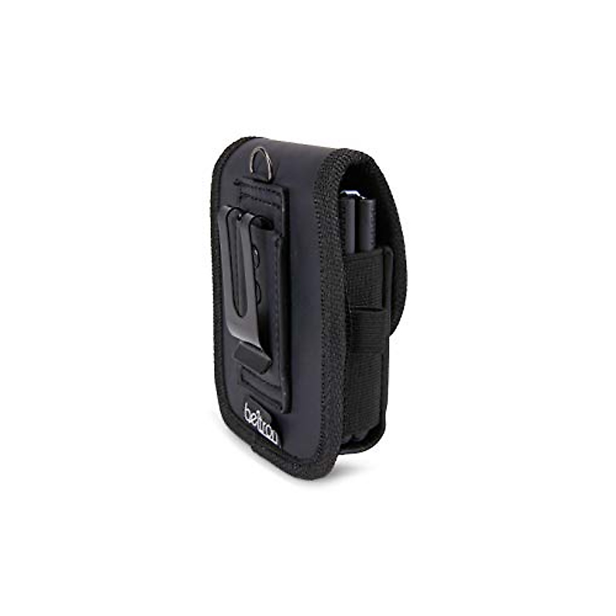 BELTRON Leather Pouch for Galaxy Z Flip (F700/F707), Galaxy Z Flip 3 (F711), Galaxy Z Flip 4 (F721), Motorola RAZR 4G, Motorola RAZR 5G with Heavy Duty Belt Loop, Metal Belt Clip & Dual Magnet Closure