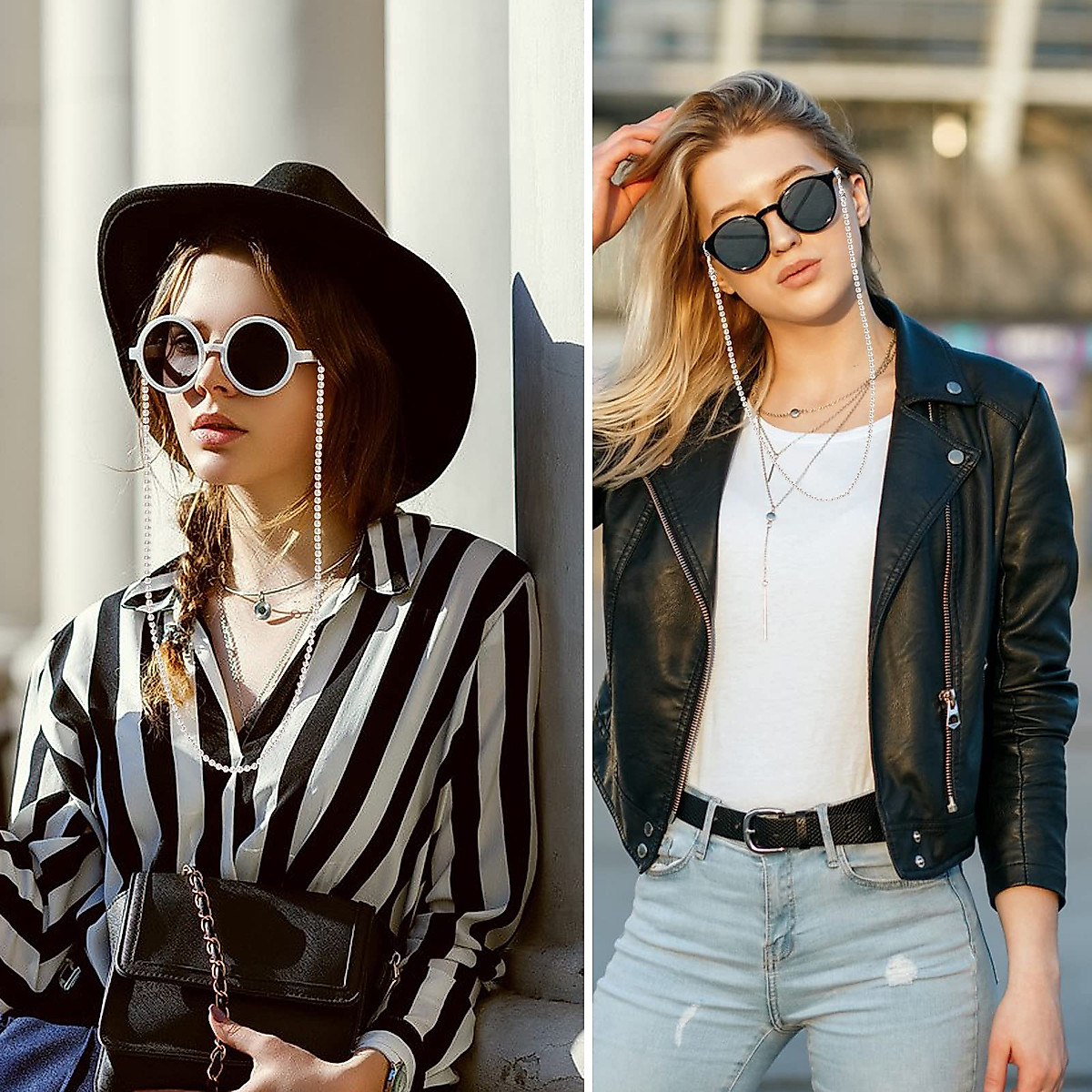 Glasses Chain, Pearl Eyeglass Chain, Beaded Eyeglass Chain Sunglasses Holder Strap, Eye Glass Holders Necklaces, Pearl Masks Chian for Women